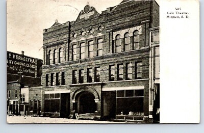 Postcard South Dakota Mitchell Gale Theatre 5615 Selige Posted 1908 RPO ...