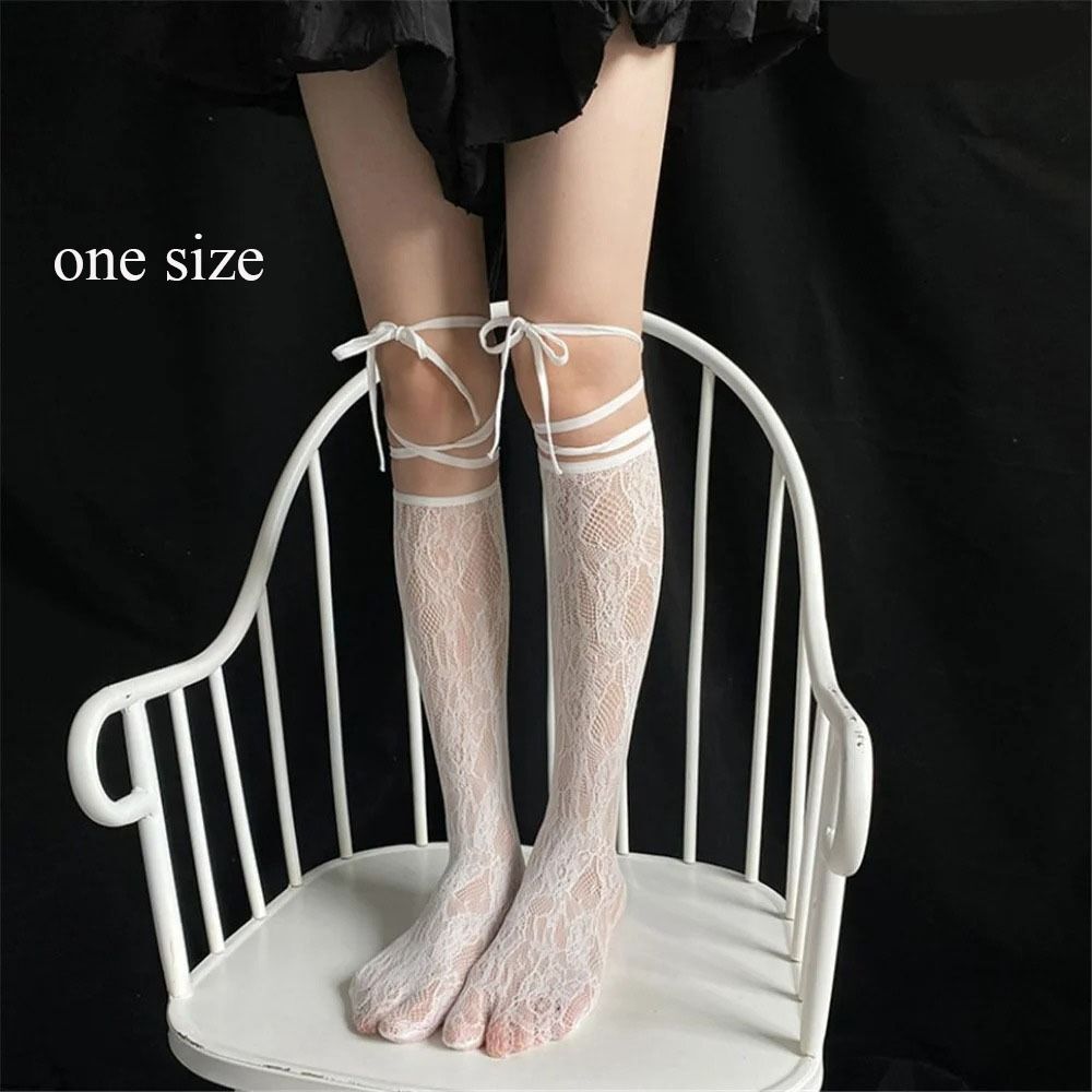 1 Pair Cotton Lace Split Toe Socks Long Knee Mid-calf Socks Girl | eBay