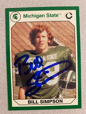 Bill Simpson signed MICHIGAN STATE SPARTONS card | eBay