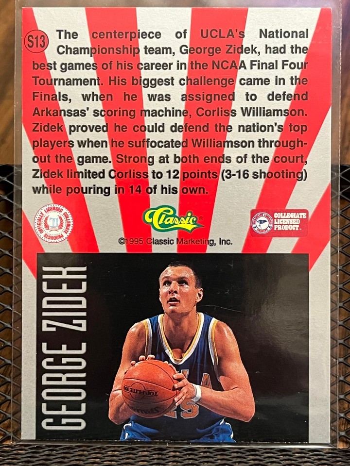 GEORGE ZIDEK 1995 CLASSIC ROOKIES "SHOWTIME" UCLA BRUINS CHAMPION ...