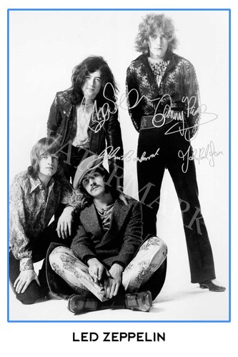 Led Zeppelin band signed 12x18 inch photograph poster - Stairway to ...