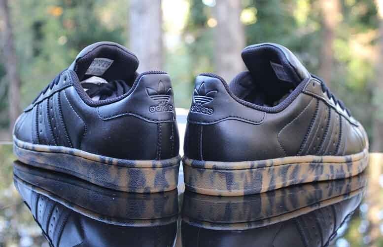 Adidas Superstar Tortoise Shell Kid's Size 5.5 Black Gum Custom S85984 ...