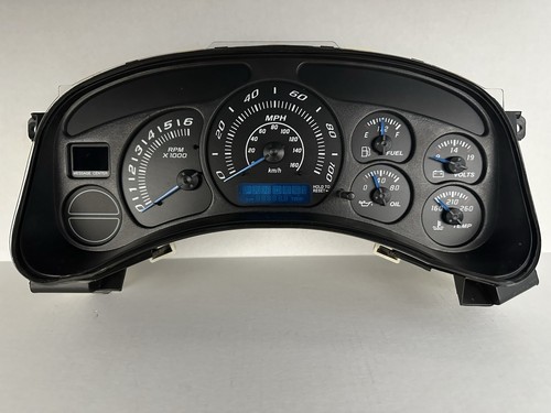 00-02 Silverado Speedometer Instrument Gauge Cluster White LED Blue ...