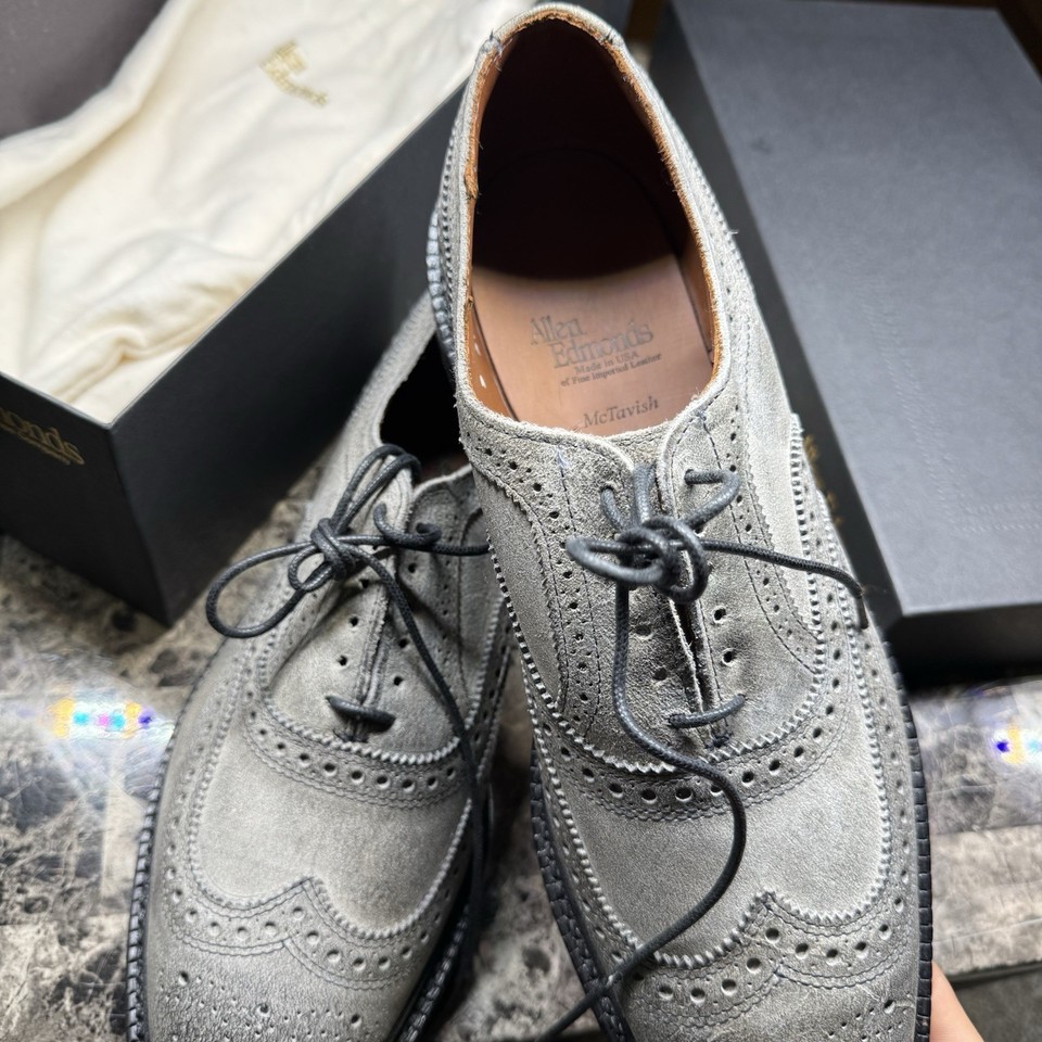 Allen Edmonds Limited McTavish Smokey Grey LeatherWingtip Oxford Dress ...