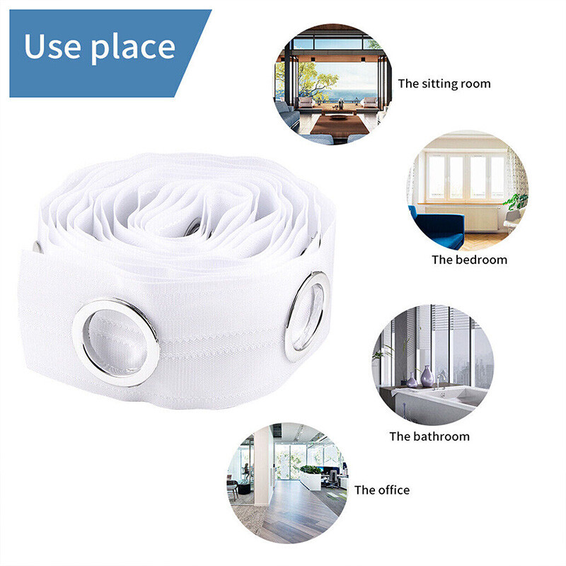 10M Curtain Heading Tape with 80 Round Eyelet Rings for Curtain Blinds ...