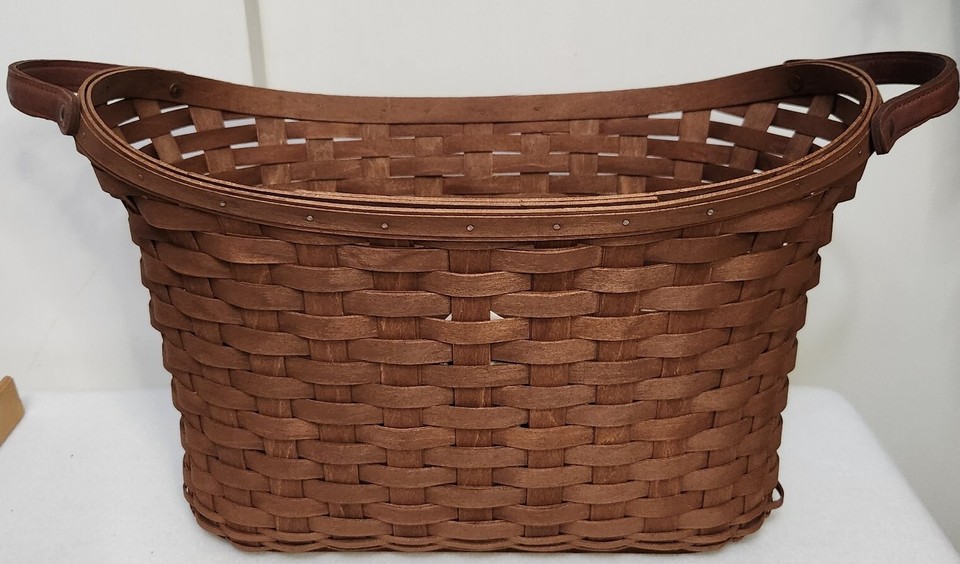 Longaberger 2008 Library Basket Rich Brown Stain COUNTRY FARMHOUSE ...