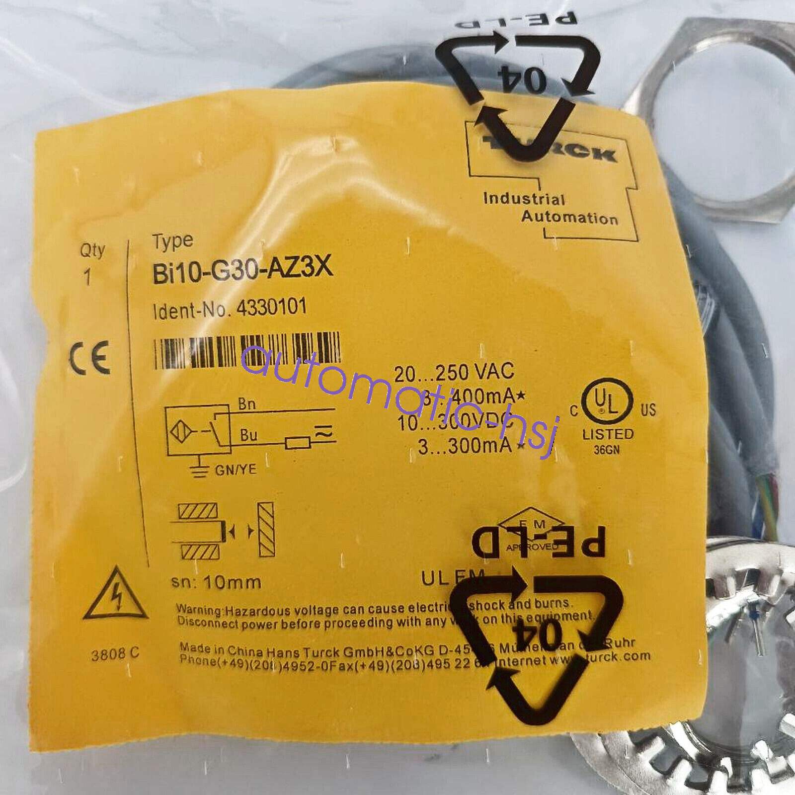 TURCK BI10-G30-AZ3X 4345400 Inductive sensor New in Box 1PCS ...