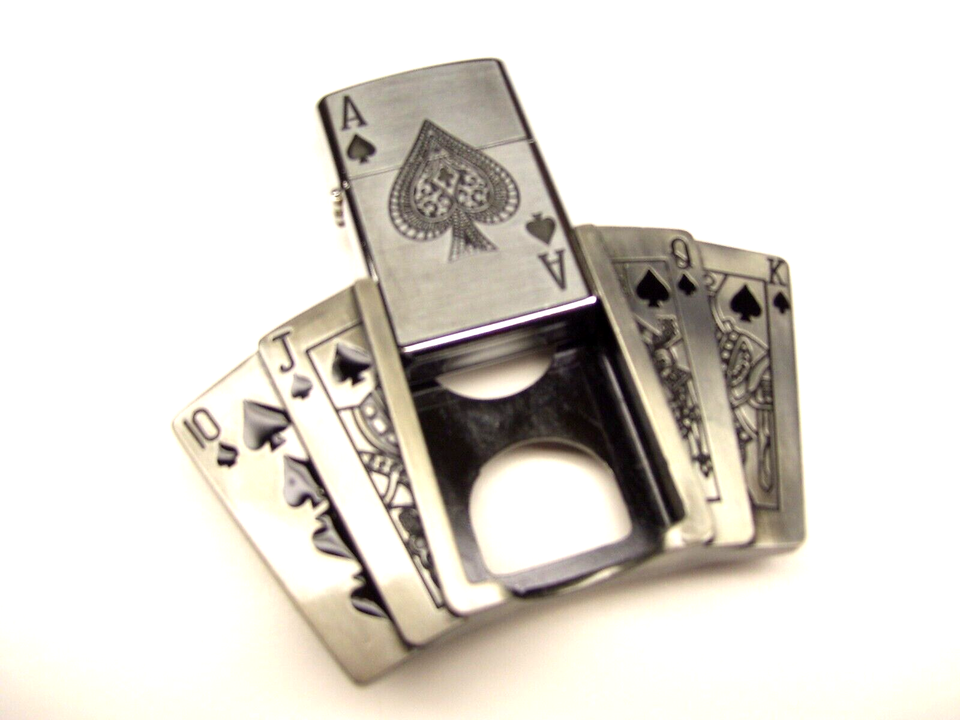 Belt Buckle Lighter, Cards, Ace, Royal Flush, Poker, Fits: Belt width 1 ...