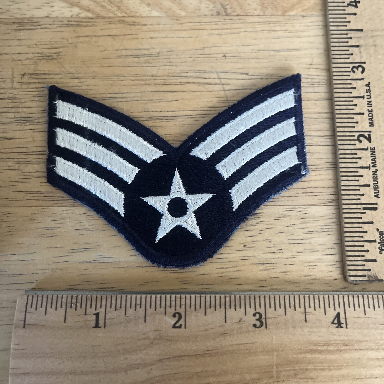 US Air Force Senior Airman Chevron Blue Silver 3 Stripes V3 Uniform ...