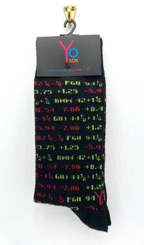 Yo Sox Socks Stock Exchange Ticker Men's Cotton Nylon Blend Sock Size 7 ...
