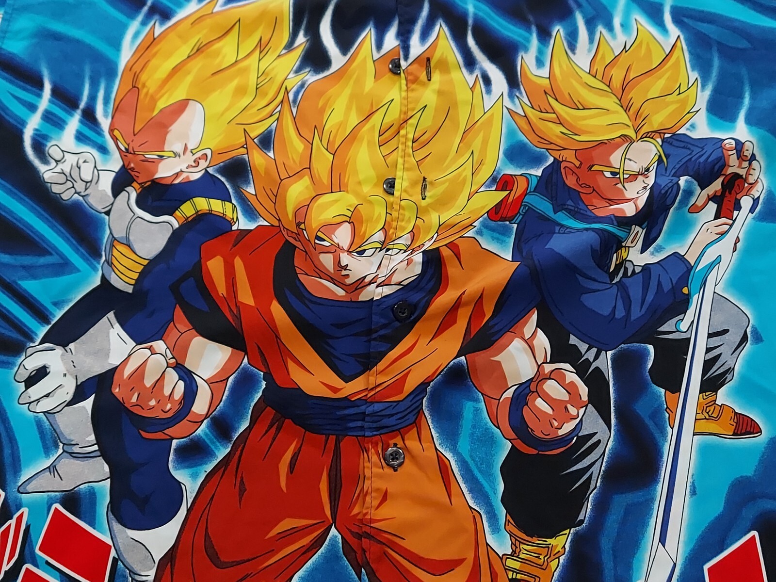 Dragon Ball Z Vintage 2002 XL Button up Goku Vegeta Jersey Shirt | eBay