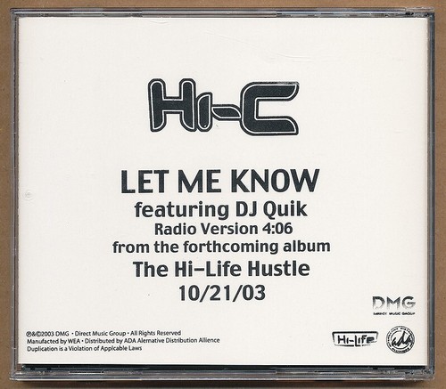 Hi-C w/ DJ Quik - Let Me Know RARE promo radio only CD single '03 | eBay