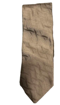 $89.50 Isaac Mizrahi Men's Wavy Solid Pattern Silk Necktie, Tan | eBay