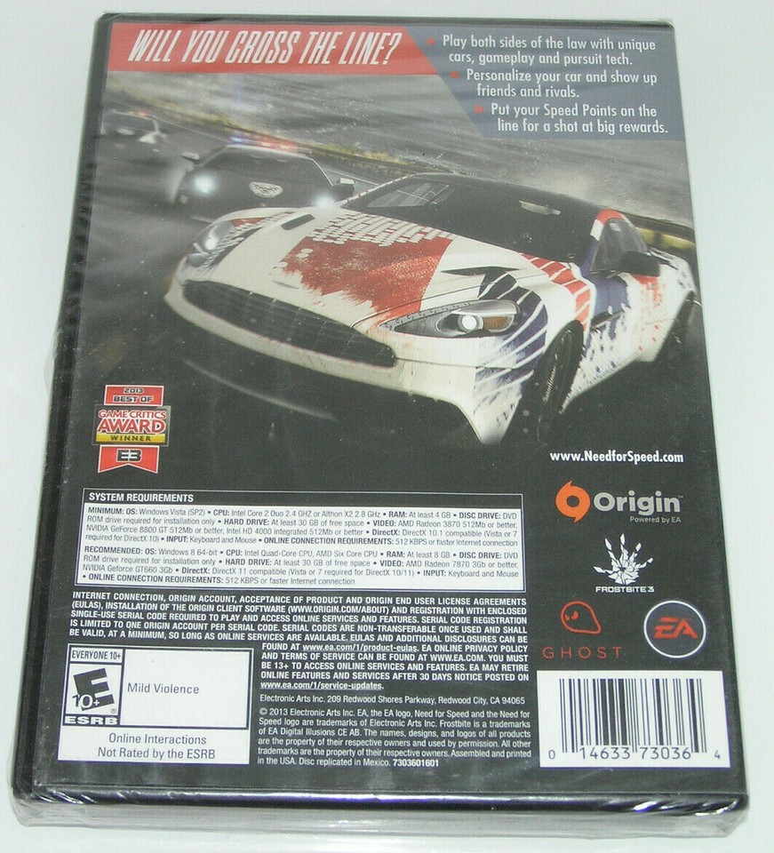 Need for Speed Rivals : PC DVD CD - ROM GAME 2013 Brand New & factory ...
