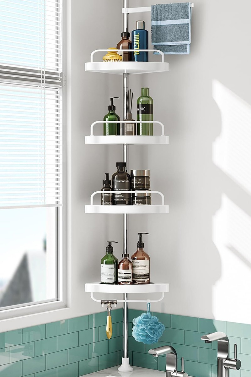 Tension Rod Shower Caddy Buy Zenna Home RustResistant Corner Shower
