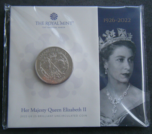 2022 King Charles III BU £5 Five Pound Coin Pack Queen Elizabeth II ...