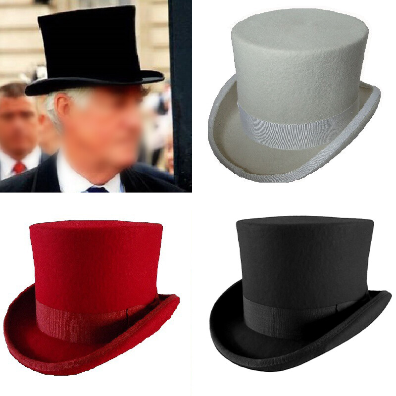 Vintage Wool Victorian Mad Hatter Top Magic Hat Gentlemen Performing ...