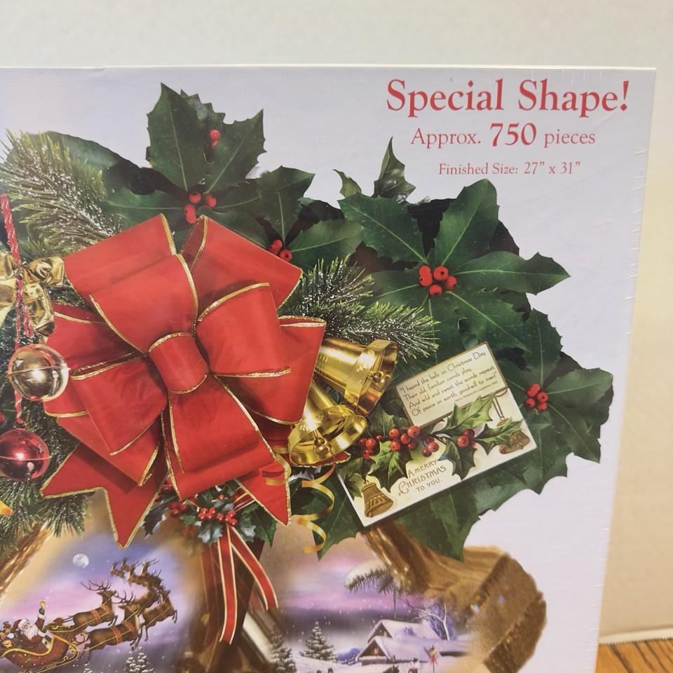 RARE 2014 SunsOut Christmas Bell Shaped Puzzle 750 Pc Lori Schory NEW ...