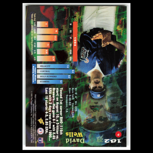 David Wells #182 1995 Topps Stadium Club Detroit Tigers Baseball Card ...