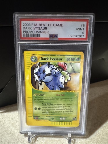 PSA 9 MINT Dark Ivysaur # 6 WINNER Best of Game PROMO Pokemon Card | eBay
