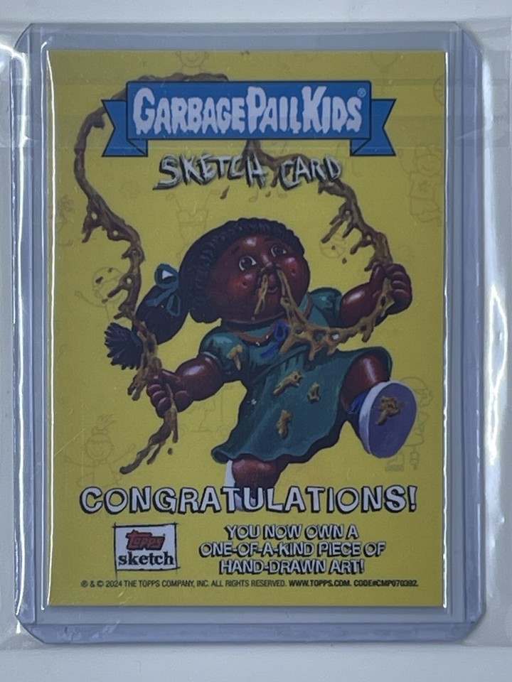 TOPPS GARBAGE PAIL KIDS SKETCH CARD ONE OF A KIND 1/1 ARTIST CHAD ...