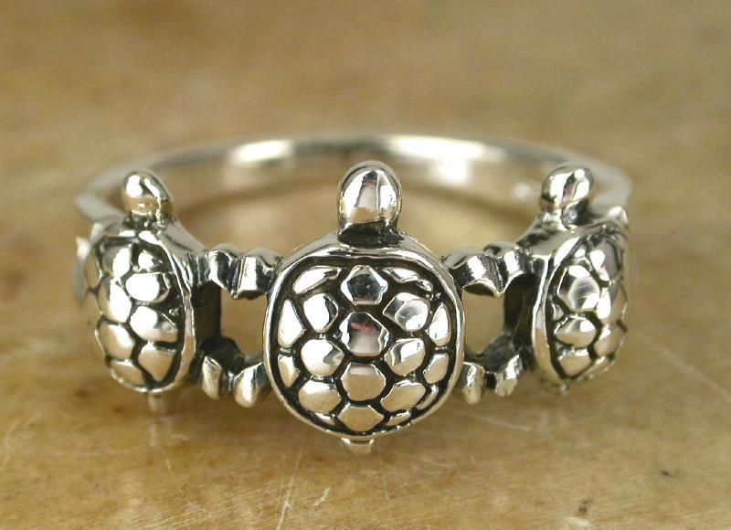 AWESOME .925 STERLING SILVER TURTLES RING size 8 TORTOISE style# r0551 ...