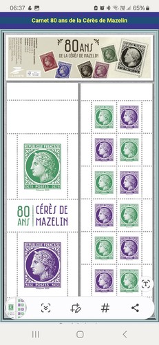 Carnet Stamp France - 80 ans Cérès Mazelin - Salon Biennale Printemps ...