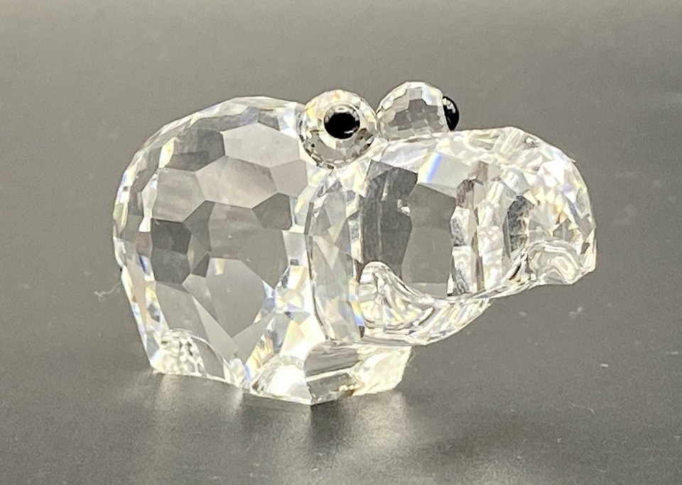 VTG Swarovski Crystal BABY HIPPOPOTAMUS Figurine Swan Logo, Made In ...