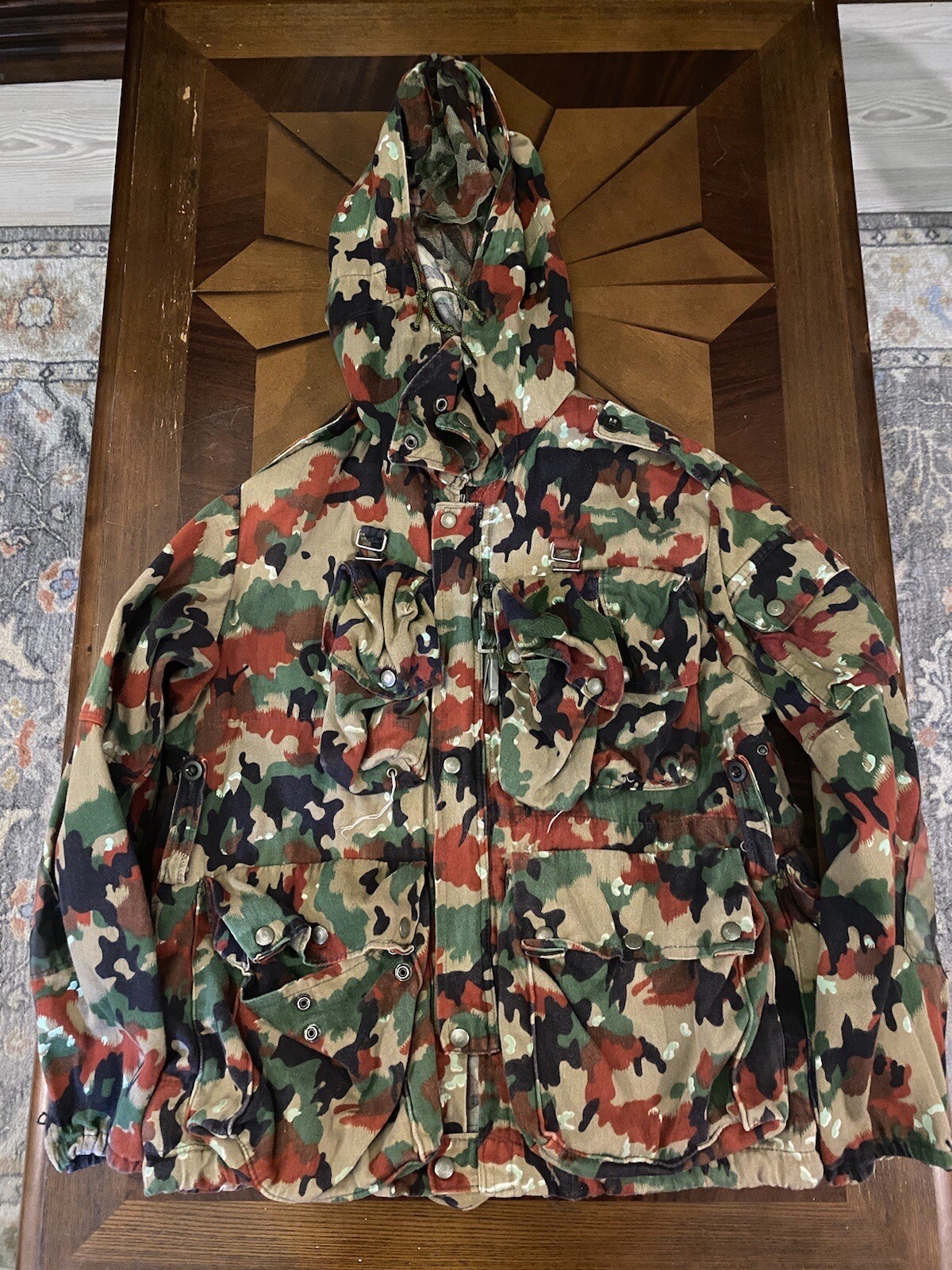 Vintage Swiss army field jacket M70 Alpenflage Camo C… - Gem