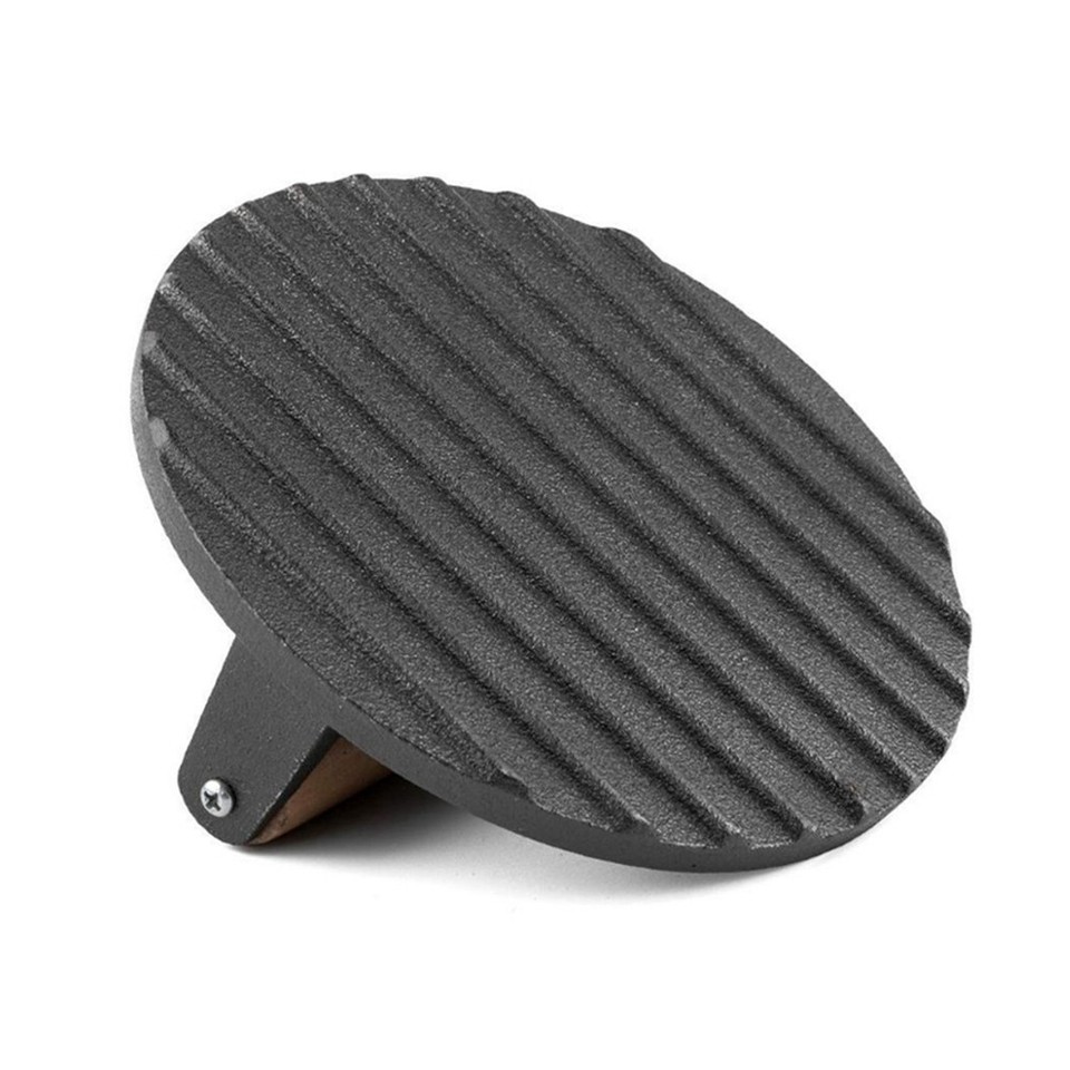 Cast Iron Meat Board with Wooden Handle for BBQ, Steak Grill Round4609 ...