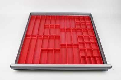 49 PBA Schaller Red Plastic Box Assortment- 1 Inch Deep Drawer Bin Cups ...