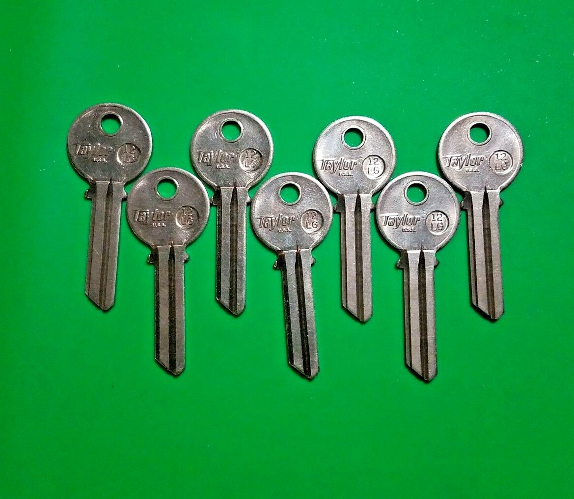 YALE TAYLOR 12LG KEYWAY, 6 PIN KEY BLANKS, LOT OF (7), NOS - LOCKSMITH ...