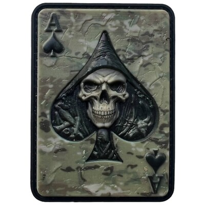 ACE OF SPADES / DEATH CARD MULTICAM Morale Patch MILITARY Tactical 3D PVC | eBay