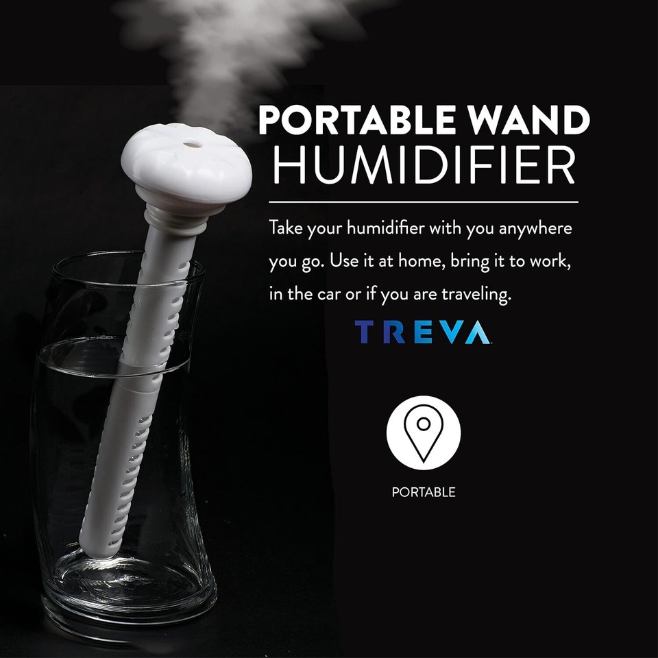 Treva Mini Portable Humidifier, Cool Mist Ultrasonic USB Moisture ...