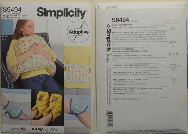 SIMPLICITY PATTERN 9494 HOT/COLD COMFORT PACKS ONE SIZE TO MAKE UNCUT ...
