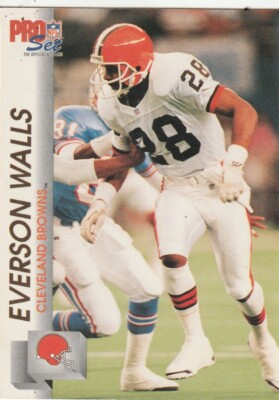 FREE SHIPPING-MINT-1992 Pro Set Everson Walls #472BROWNS PLUS BONUS ...