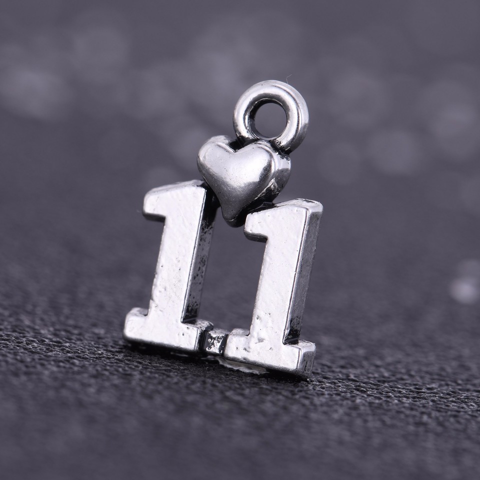 Hot20pcs Antique Heart Shape Love Number 10 11 12 Birthday ...