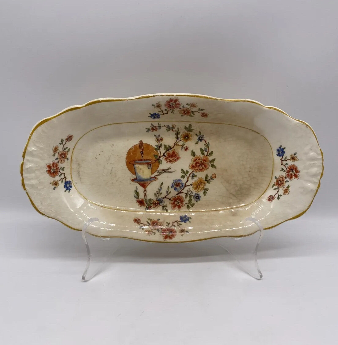 Vintage Edwin Knowles Birdhouse Pattern Butter Dish | eBay