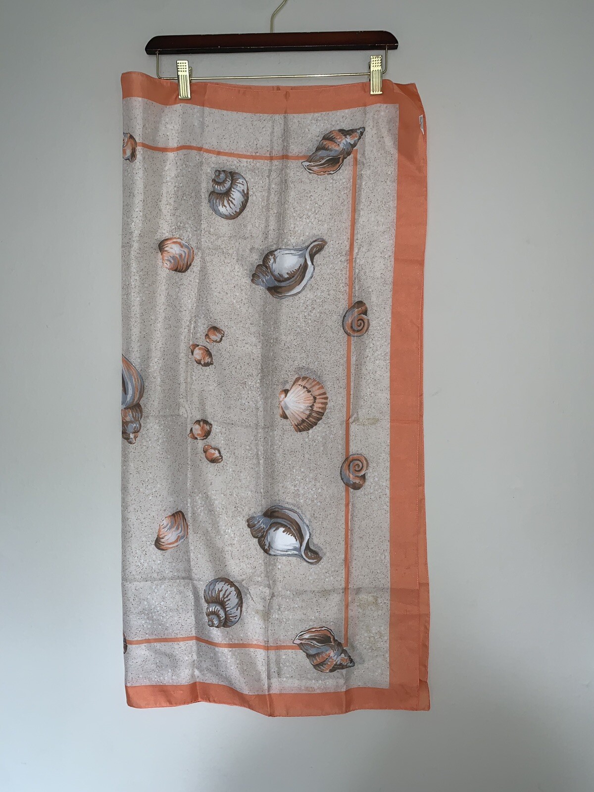 1980 VINTAGE AVON SEASHELL BEACH SQUARE SCARF- X14 - Gem