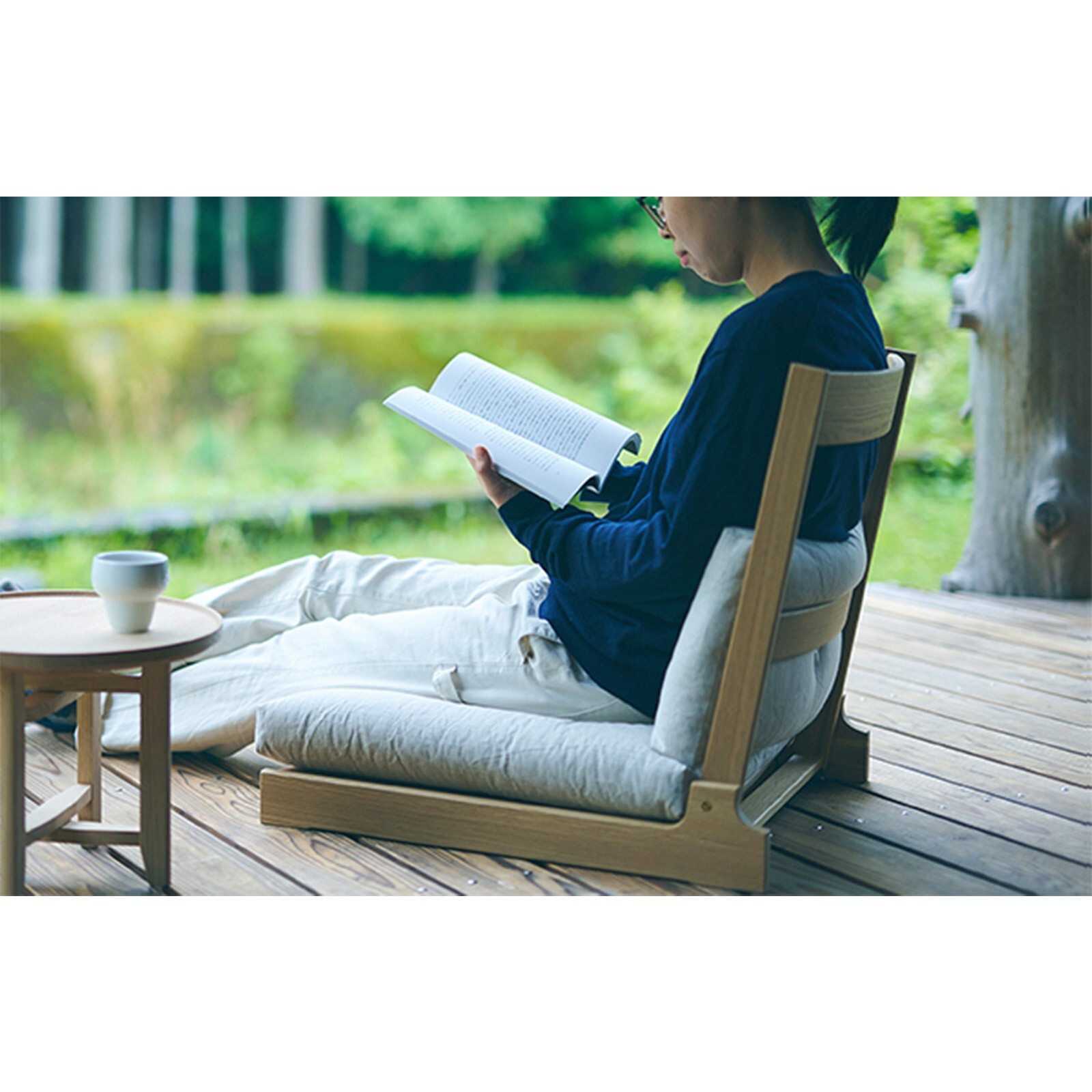 Nakagawa Masashichi Shoten Japanese Legless Floor Chair Natural Oak ...