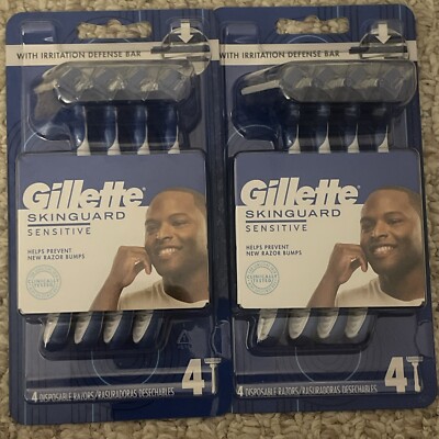 Gillette Skinguard Sensitive 2-Blade Disposable Razor, 4 CT 2 Packs | eBay