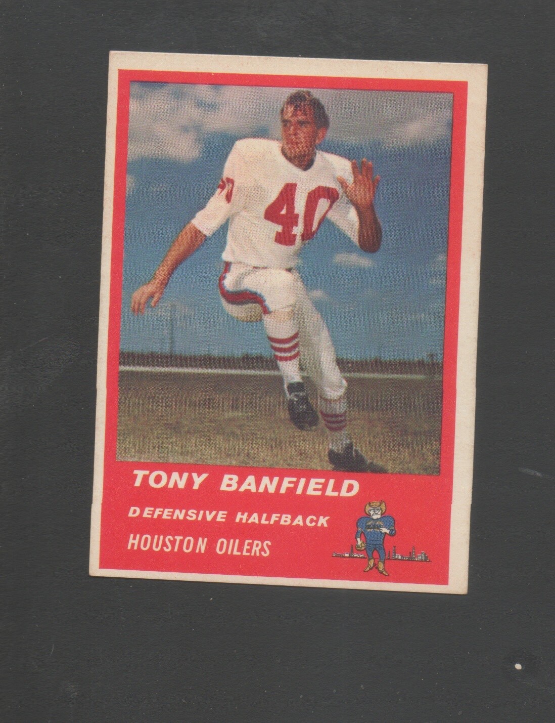 1963 Fleer Football Card #41 Tony Banfield-Houston Oilers Ex Mint Card ...