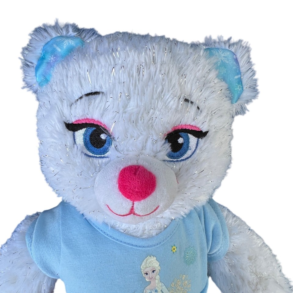 Build-A-Bear Disney Frozen Elsa Sparkly Bear In Blue T Shirt w/tags | eBay