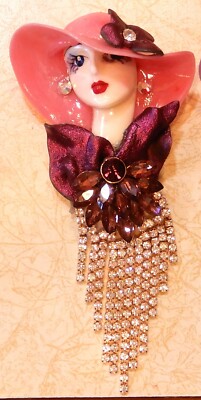 Lady Face Porcelain-Look pin Brooch handmade | eBay