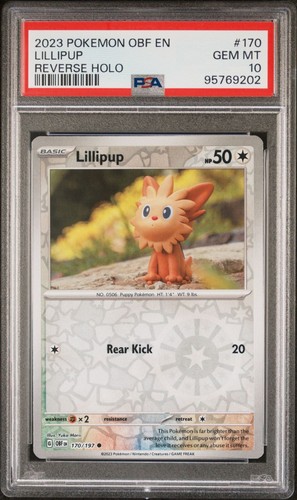 2023 Pokémon OBF EN Lillipup Reverse Holo Card #170 PSA GEM MT 10 | eBay