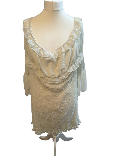 pritty little thing Chiffon Shirel Bodycon Cream Dress New With Tags ...