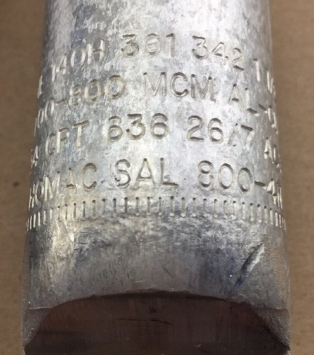 SAL 800-4N Die 140H 301 342 1-1/2 700-800 MCM AL-CU 954 CPT 636 26/7 ...