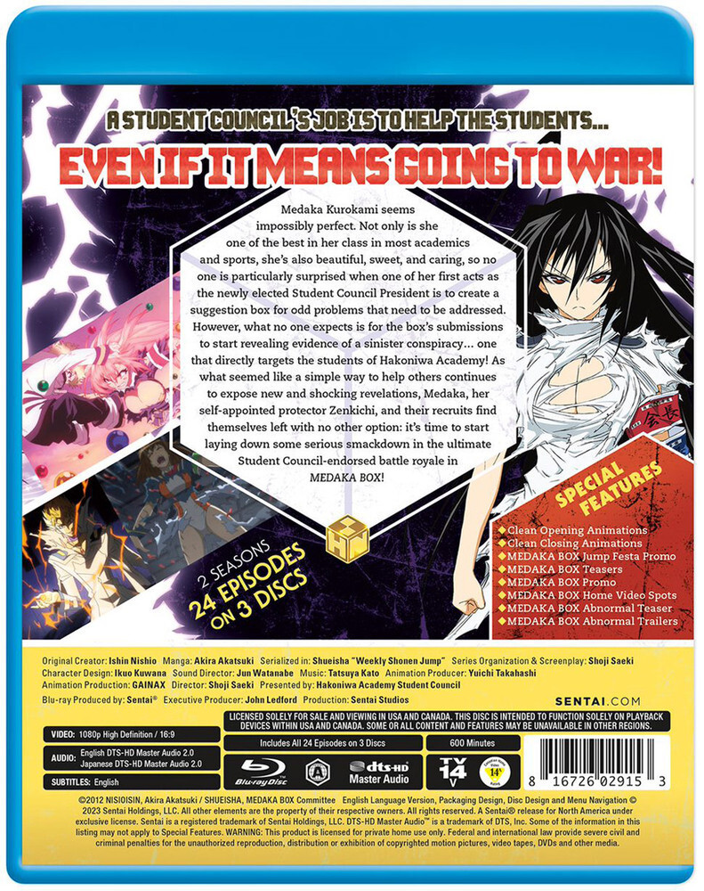 MEDAKA BOX Season 1 & 2 Complete Collection BLURAY | eBay