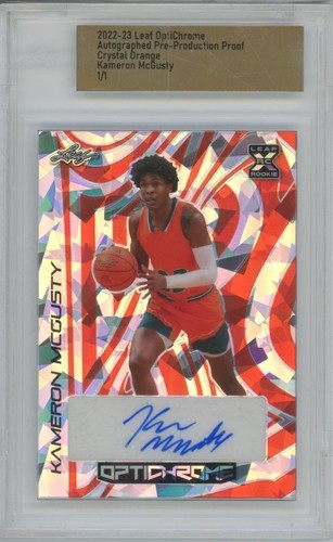 2022 Leaf OptiChrome Proof Crystal Orange Kameron McGusty 1/1 RC Auto ...