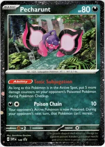 Pokémon TCG Pecharunt SVP 149 Cosmos Holo Black Star Promo Card ...